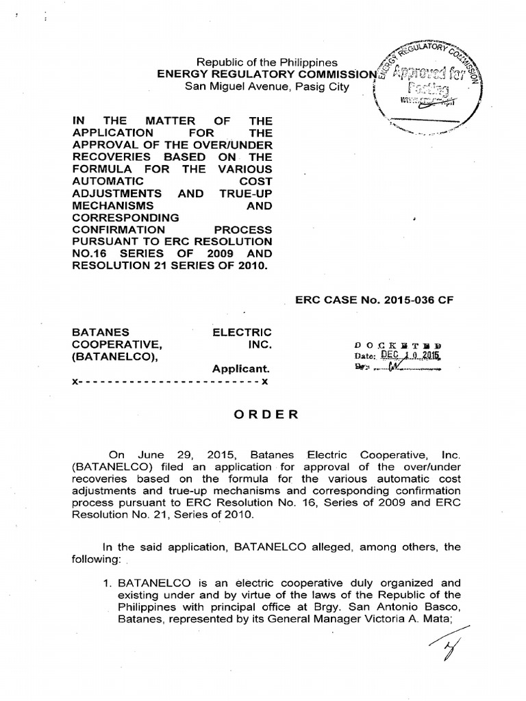 Order,+ERC+Case+No +2015-036+CF | Descargar gratis PDF | Affidavit ...