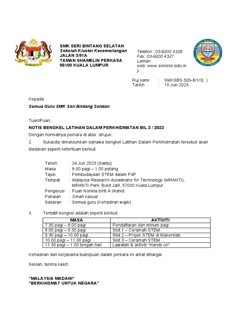 Notis Bengkel LDP 3 | PDF