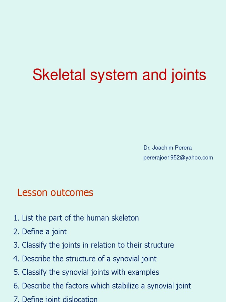 03 Skeletal System and Joints | PDF | Joint | Skeleton