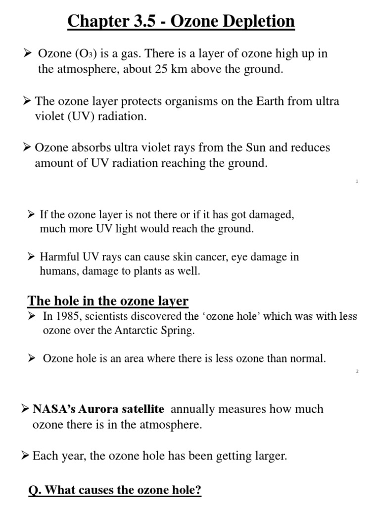 G7 Bio Lesson Notes Chap3.5 Ozone Depletion | PDF G7 Bio Lesson Notes Chap3.5 Ozone Depletion | PDF