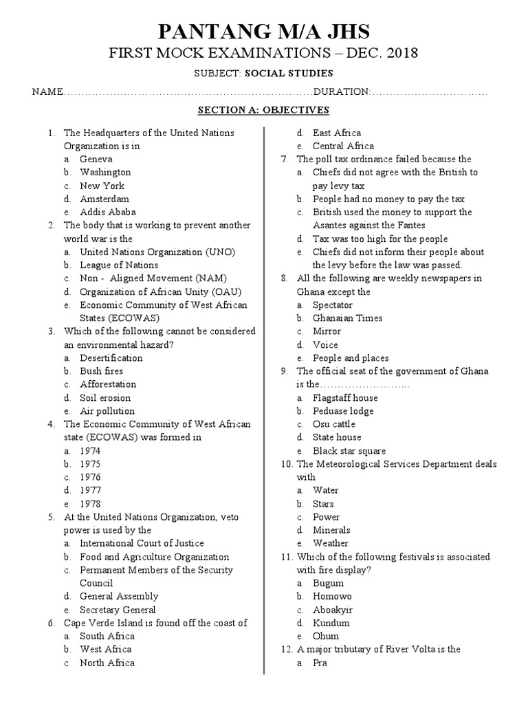 Social JHS 3 - 1 | PDF | Ghana