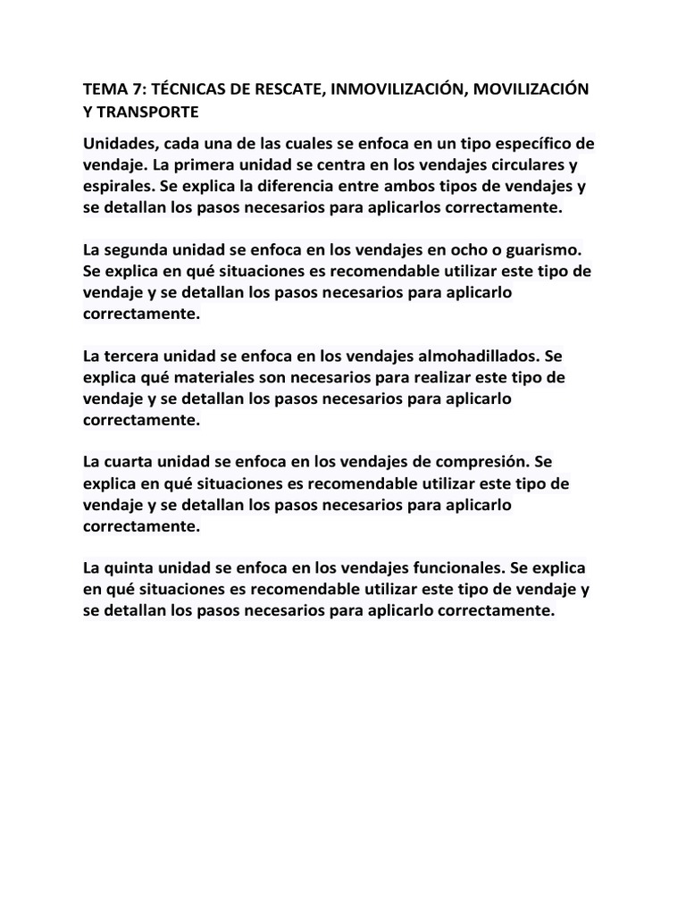 Primeros Auxilios T7 Resumen Nadda Achchahyr Bouhout | PDF