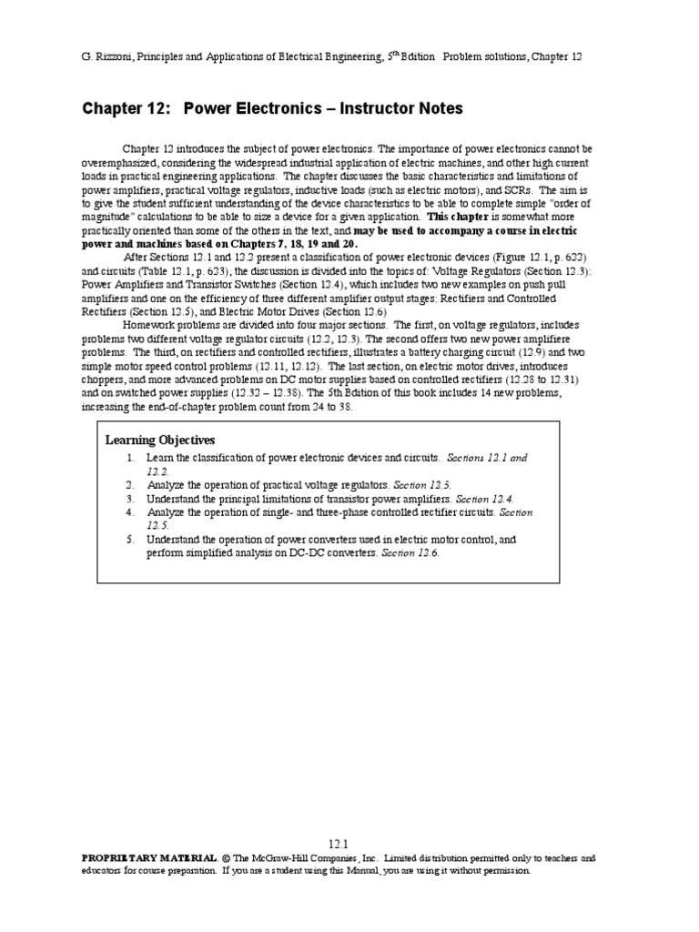 Rizzoni5eSM CH12 Ls | PDF