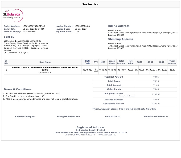 Billing Address: Tax Invoice | PDF | Public Finance | Taxes