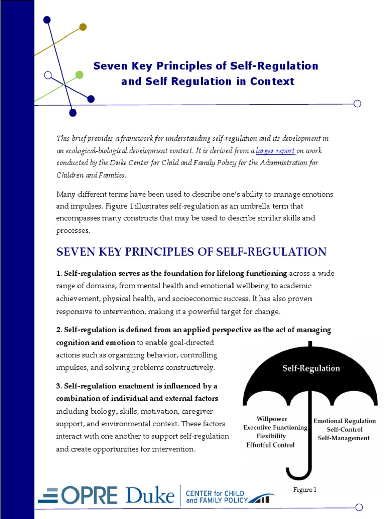 Seven Key Principles of Self-Regulation and Self Regulation in Context ...