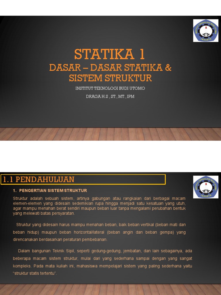 Materi Statika 1 Mektek 1 Pertemuan II P2T | PDF