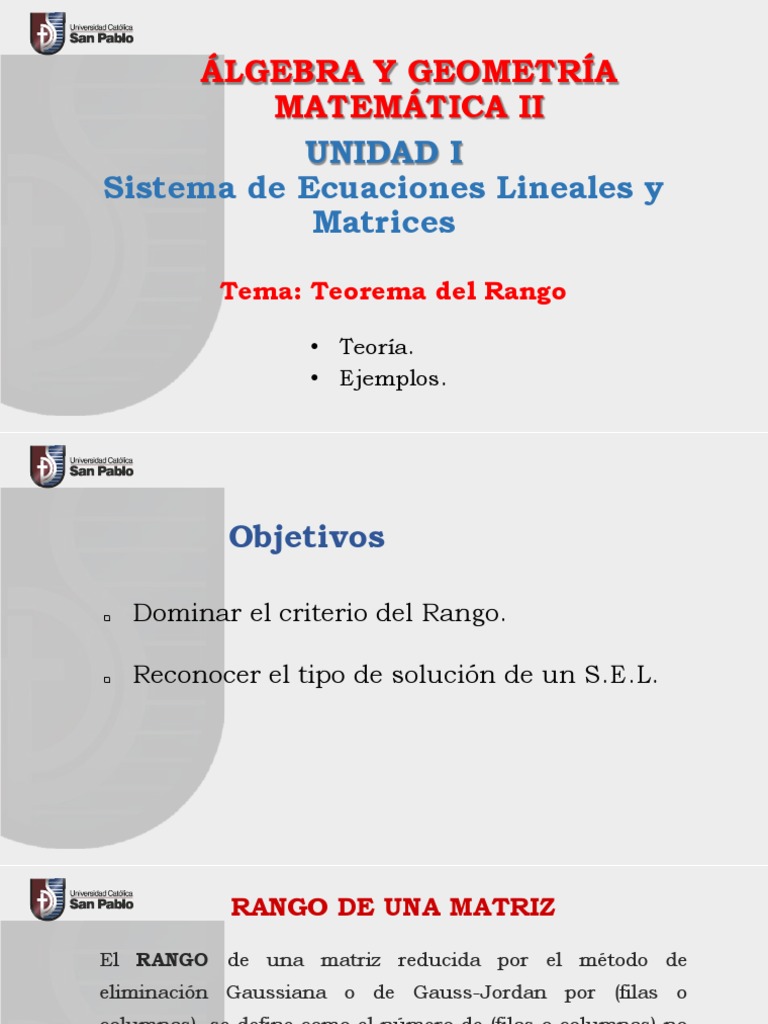 Teorema Del Rango | PDF | Matriz (Matemáticas) | Matemáticas Aplicadas