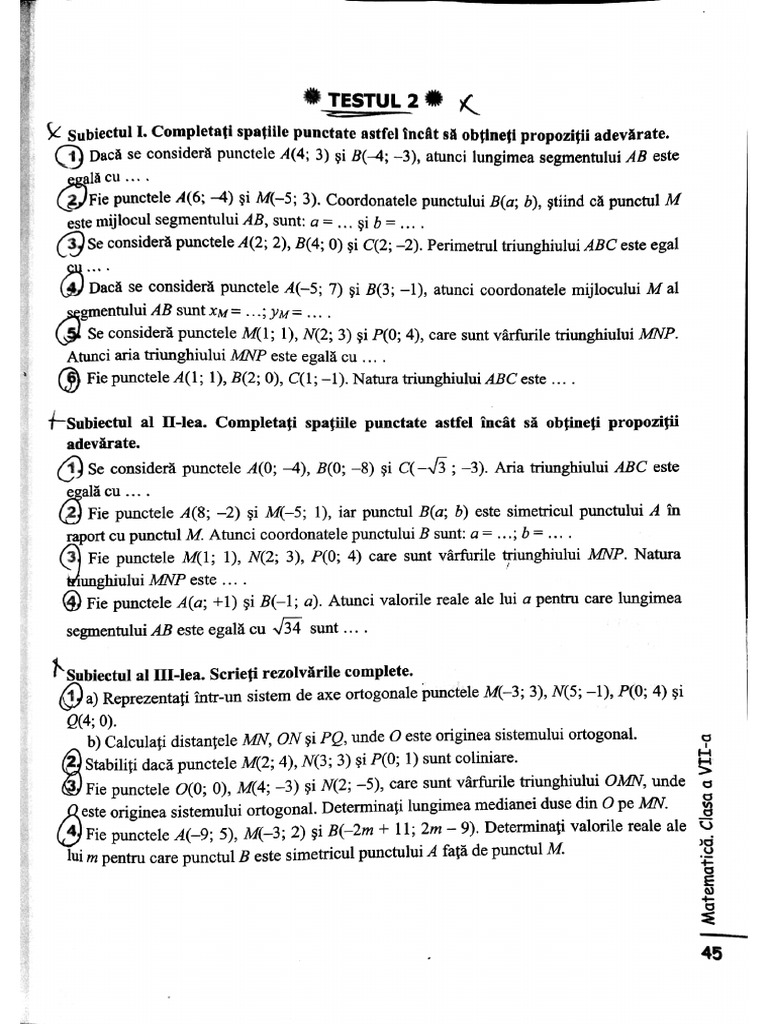 Exerciții Și Probleme Clasa 7-8 | PDF