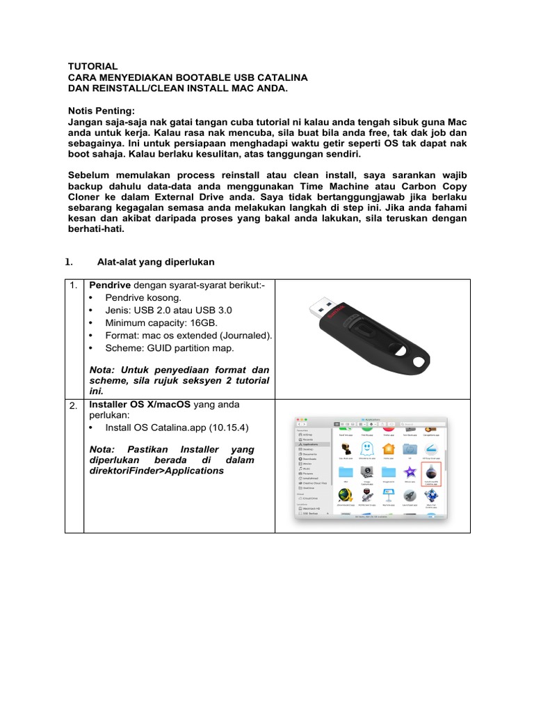 Tuto Create Bootable USB Dan Reinstall - Clean Install Mac (Updated) | PDF