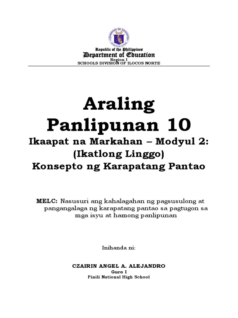 AP10 Q4 Week3 Mod2 CAAALEJANDRO. | PDF