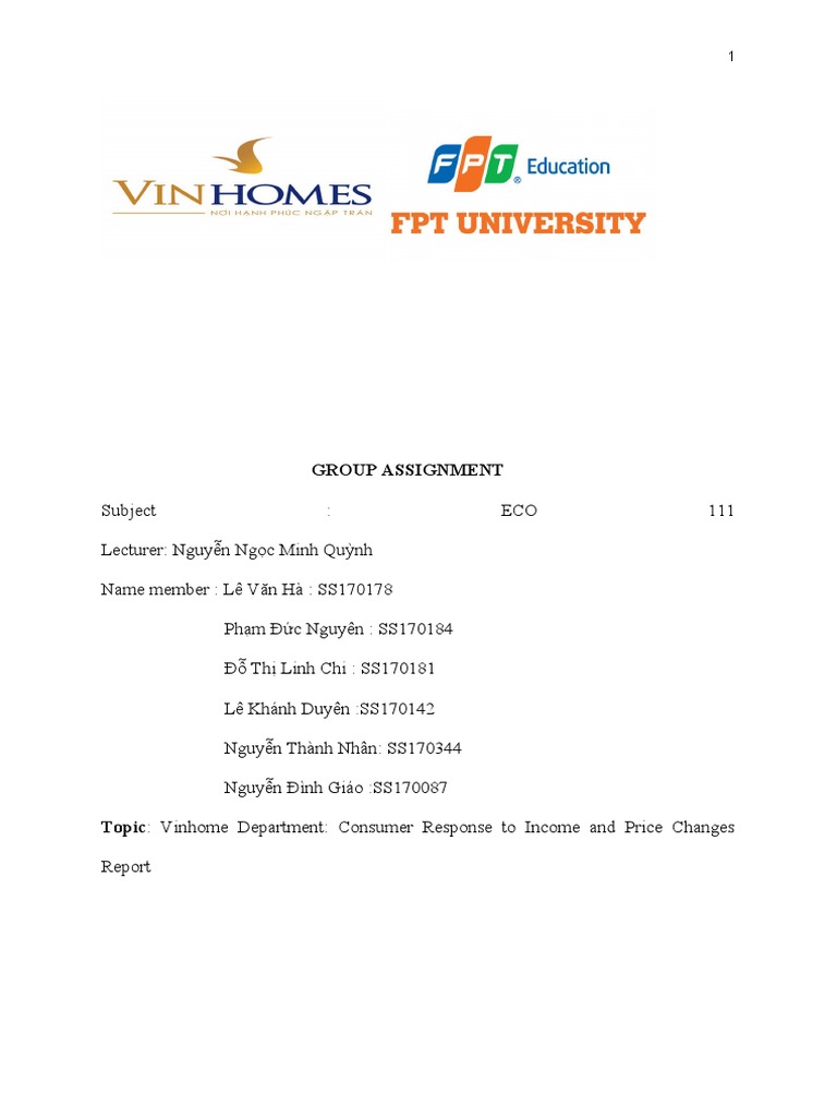 Group Assignment Eco 111 | PDF | Business