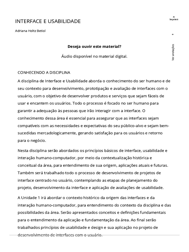 Livro - Interface e Usabilidade | PDF | PCs (computadores) | Usabilidade