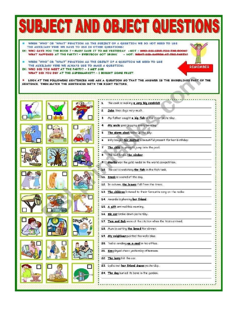 Subject - Object Questions | PDF