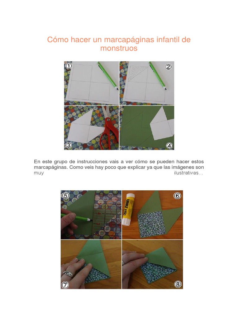 Marcapáginas Infantil de Monstruos | PDF