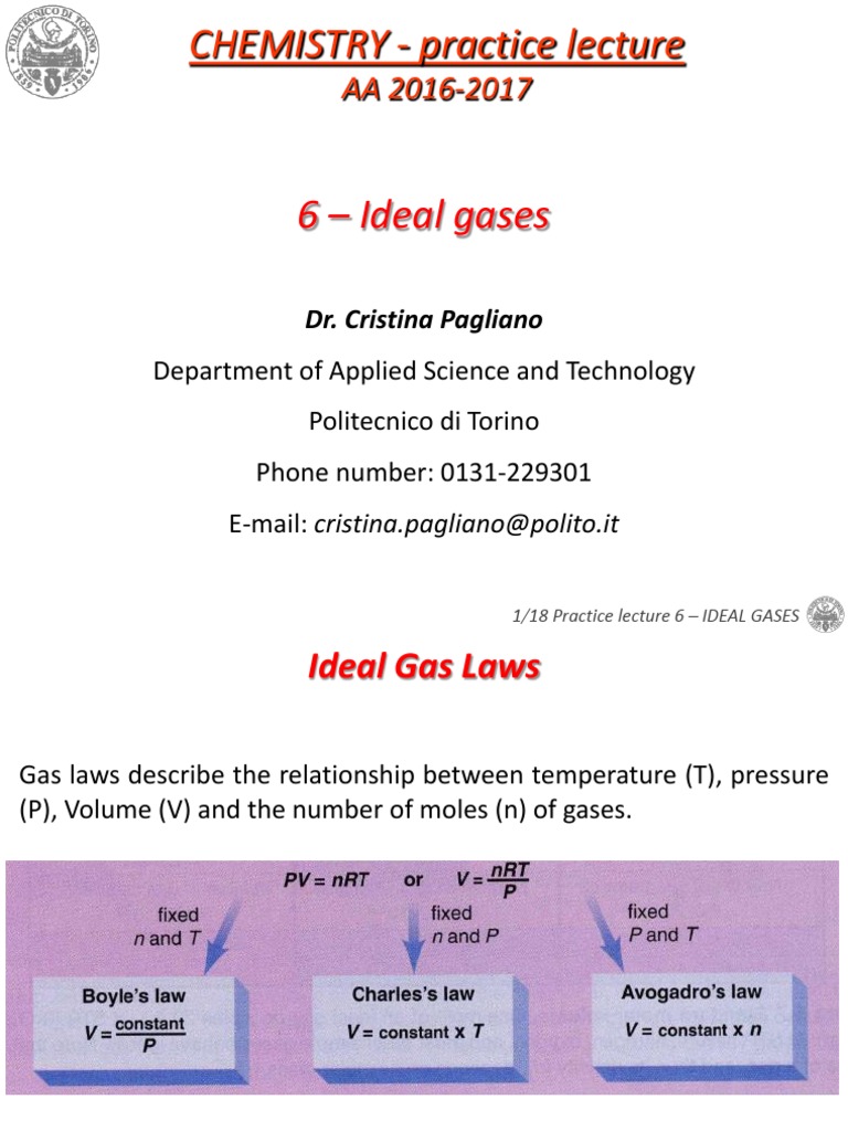 Prac-6 - Ideal Gases | PDF | Gases | Mole (Unit)
