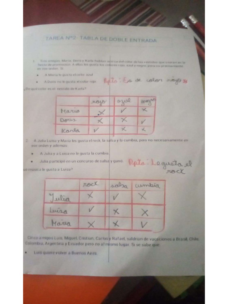 Tabla de Doble Entrada | PDF