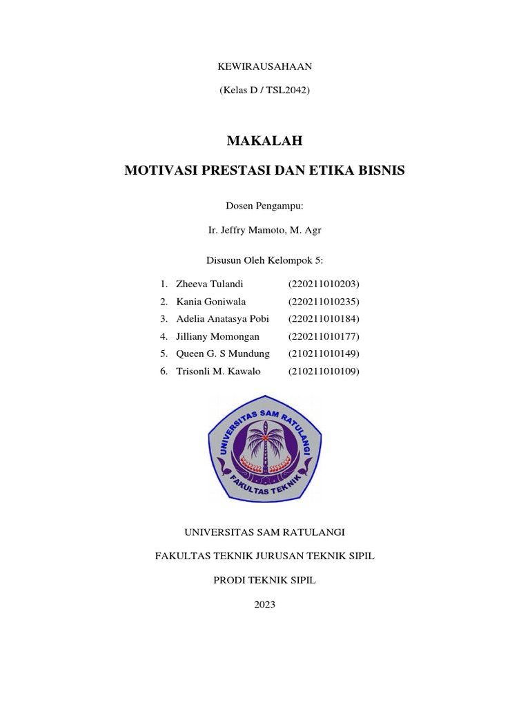 Kewirausahaan Kelompok 5 - 2023 Word | PDF
