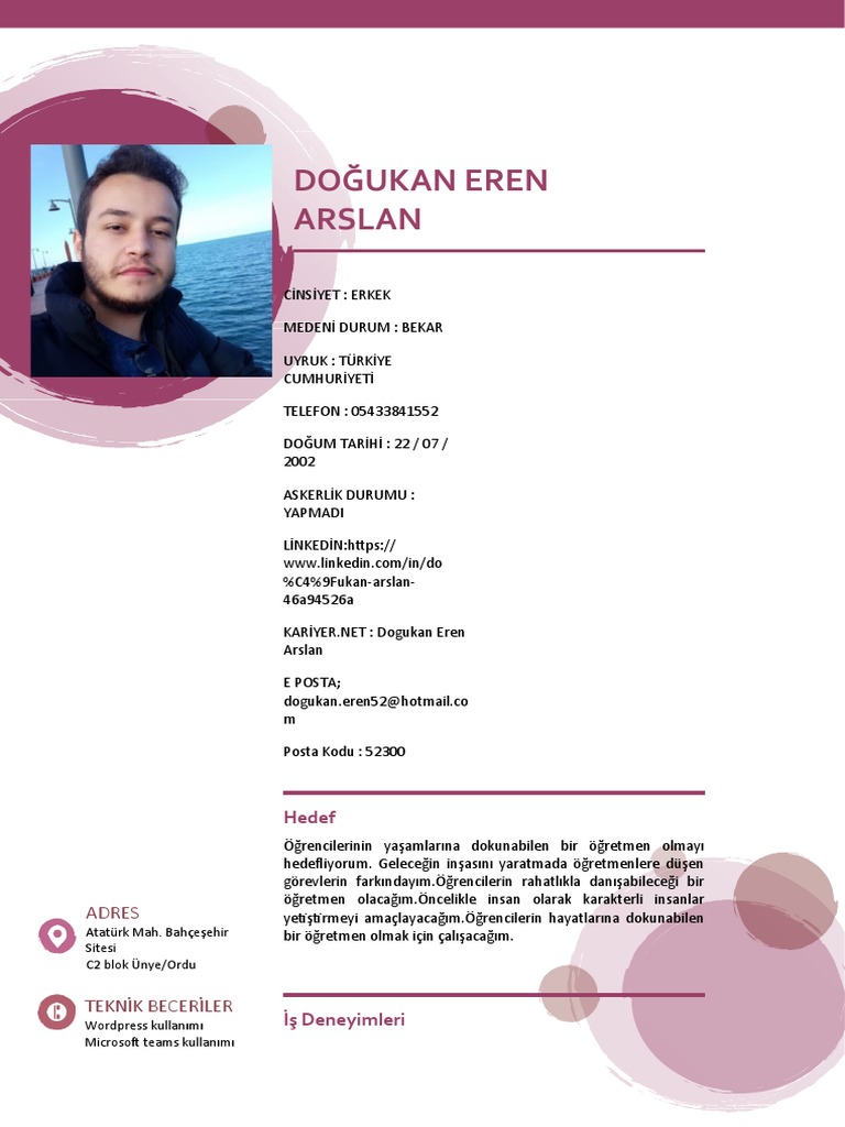 Doğukan Eren Arslan: Adres | PDF