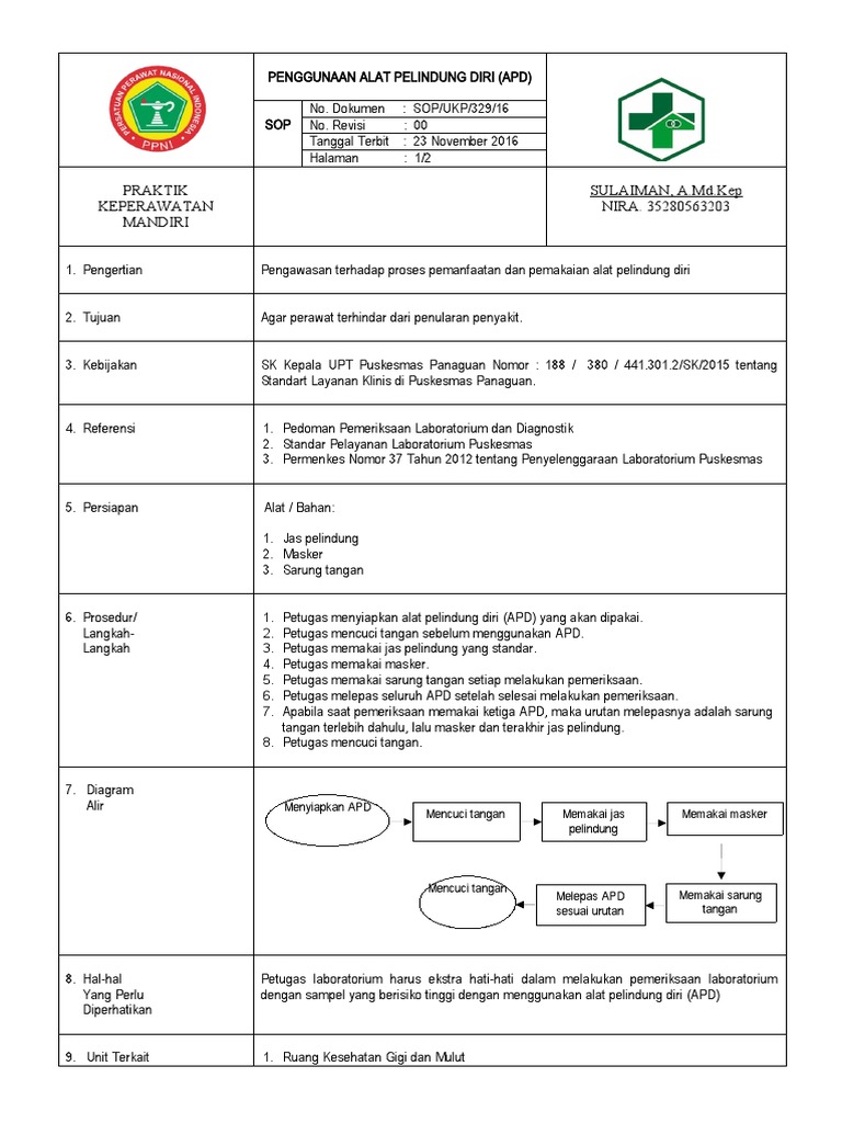 SOP Penggunaan APD. | PDF