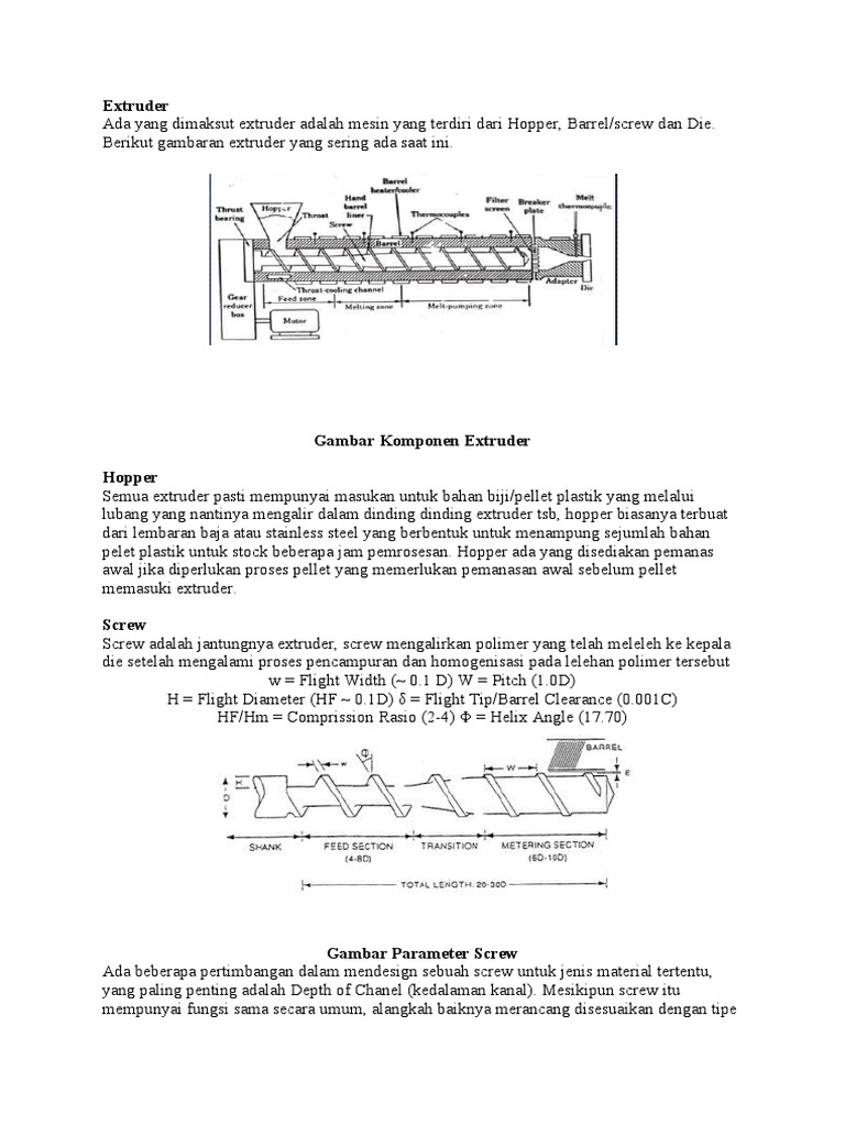 Komponen dan Fungsi Mesin Extruder | PDF