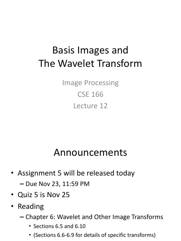 Wavelet Transform in Image Processing | PDF | Wavelet | Signal Processing