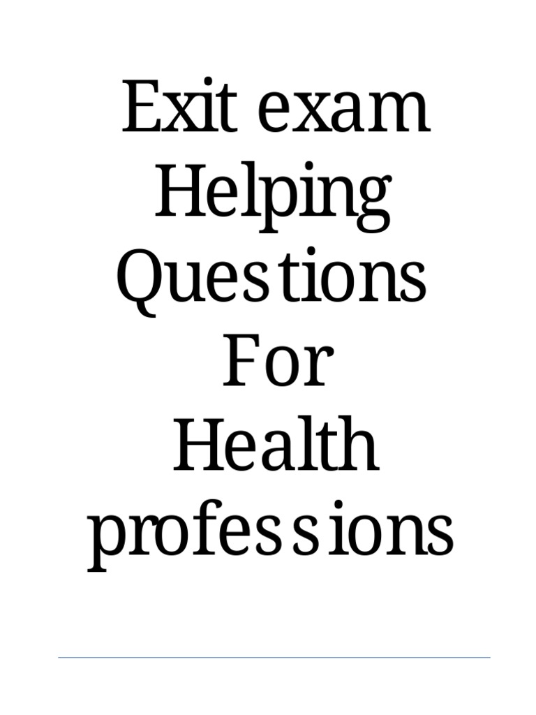 Health Professions Exit Exam Questions | PDF