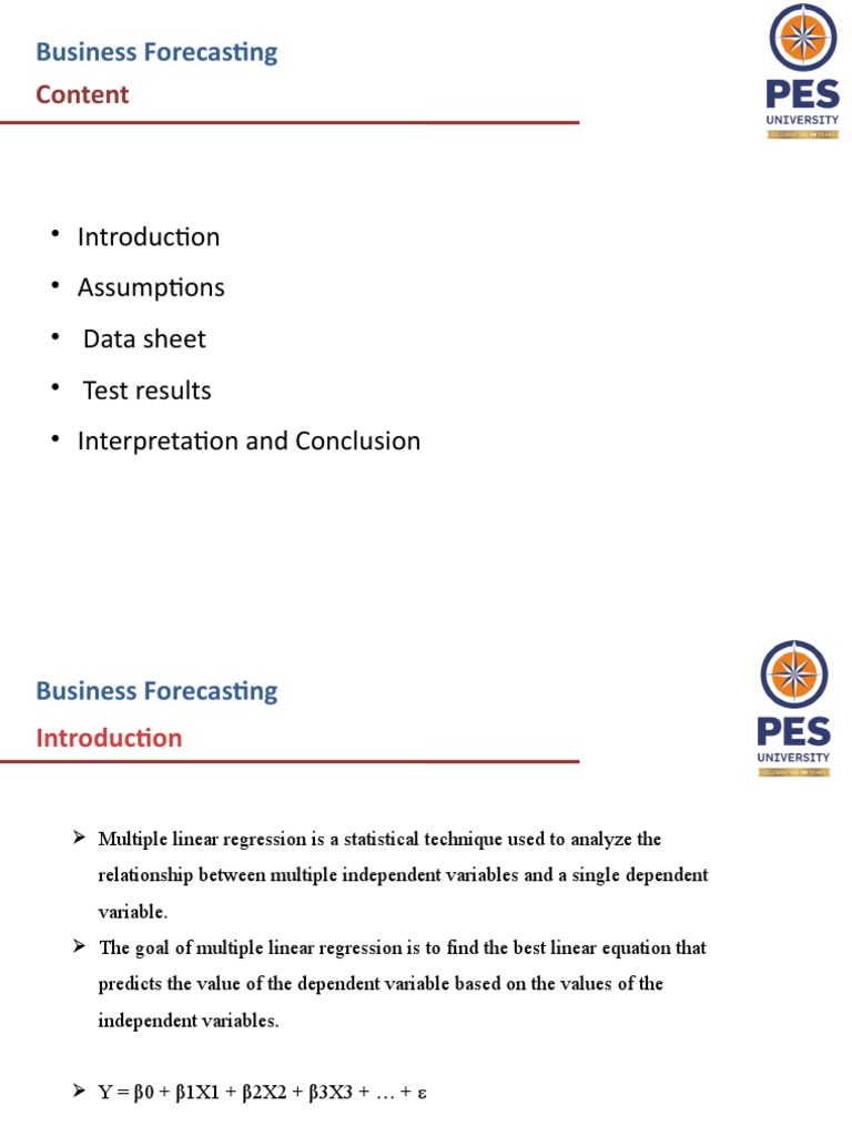 BF Presentation | PDF | Errors And Residuals | Dependent And Independent Variables