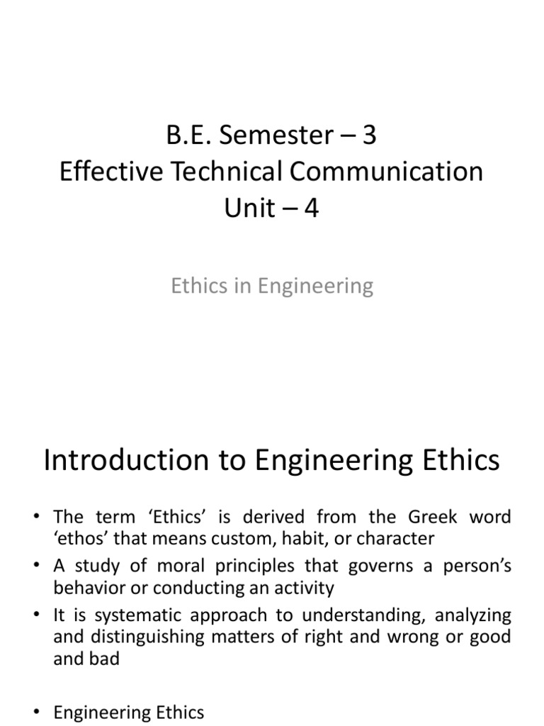 ETC - Unit - 4 | PDF | Morality | Engineering