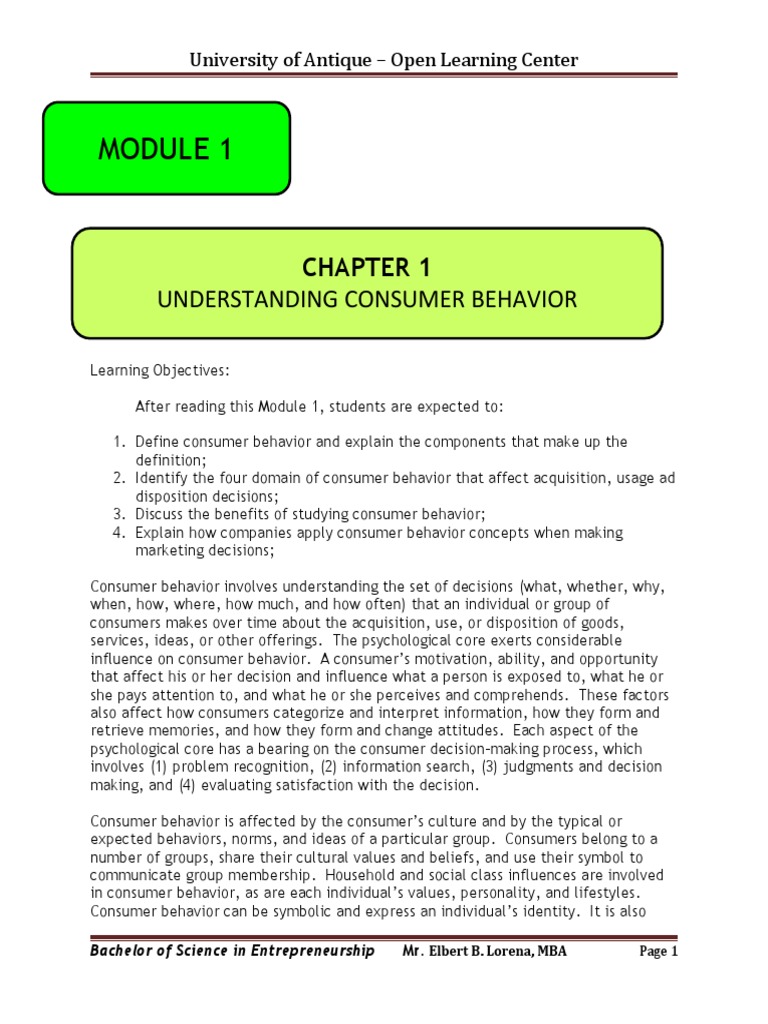 FINAL Module 2 MKTG Research and Consumer Behavior | PDF | Attitude (Psychology) | Consumer ...