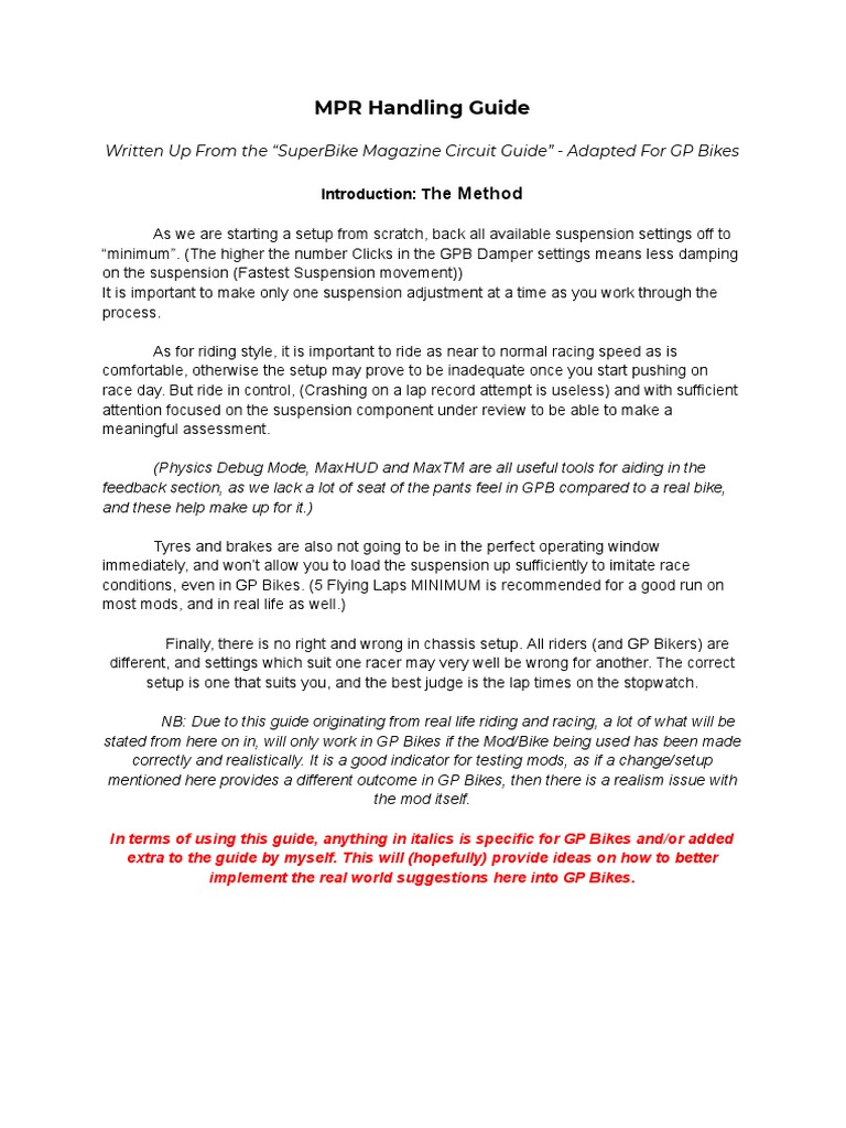 MPR Handling Guide | PDF | Mechanics | Manufactured Goods