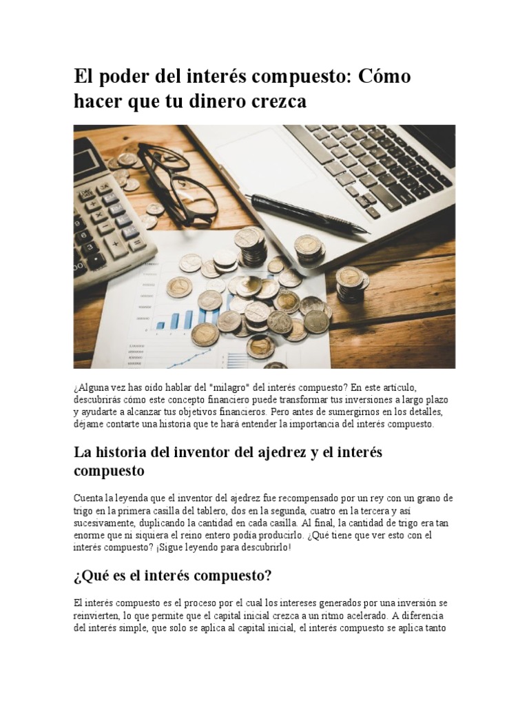 El Poder Del Interés Compuesto | PDF