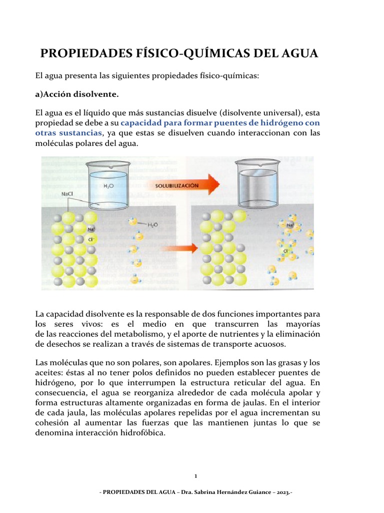 Propiedades Físico Químicas Del Agua | PDF | Propiedades del agua | Agua
