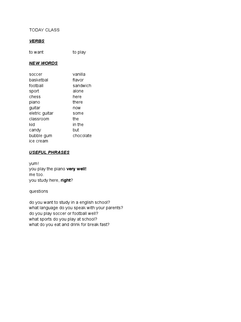 English Class #2 | PDF