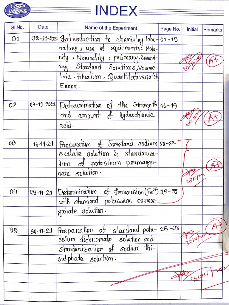 Chemistry Practical Notebook | PDF