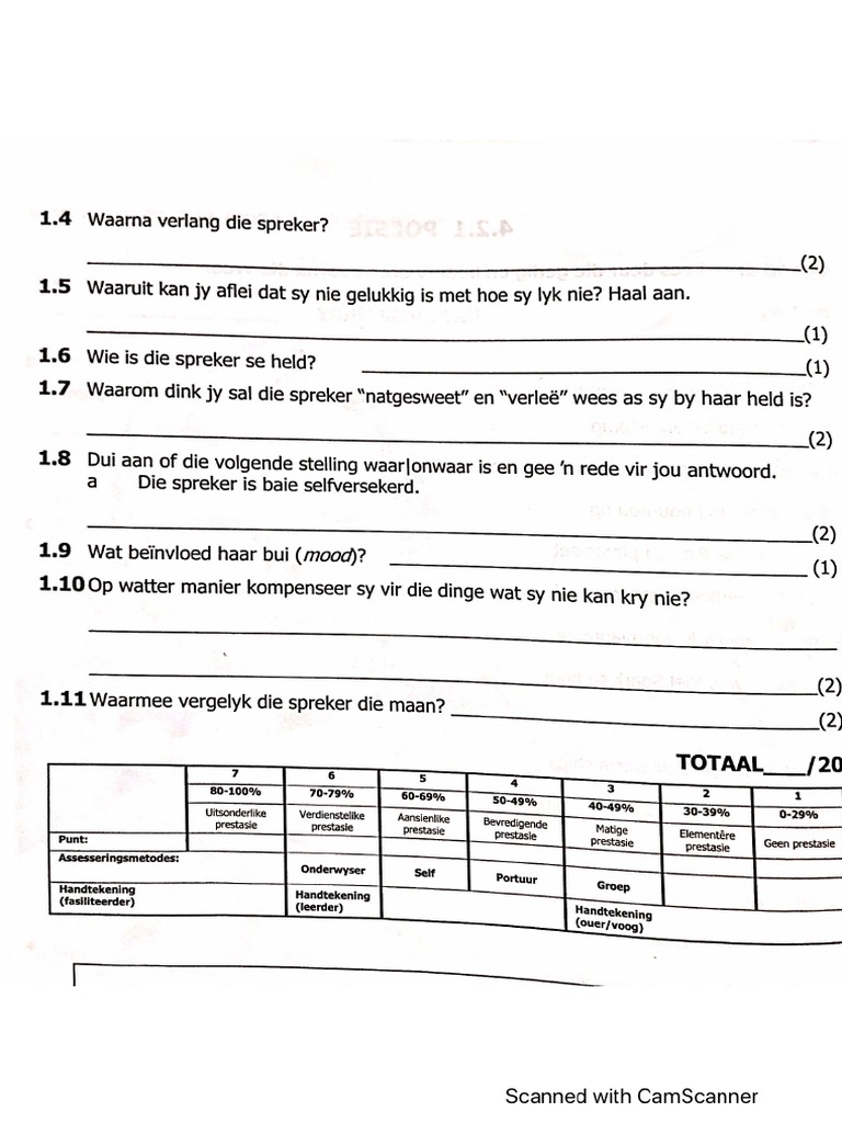 GR 8 Gedig - Dertien Vrae | PDF