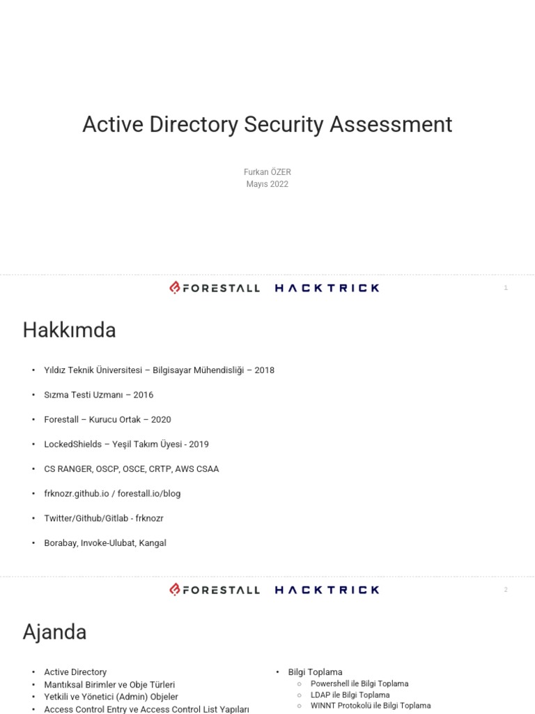 Hacktrick - Active Directory Security Assessment | PDF