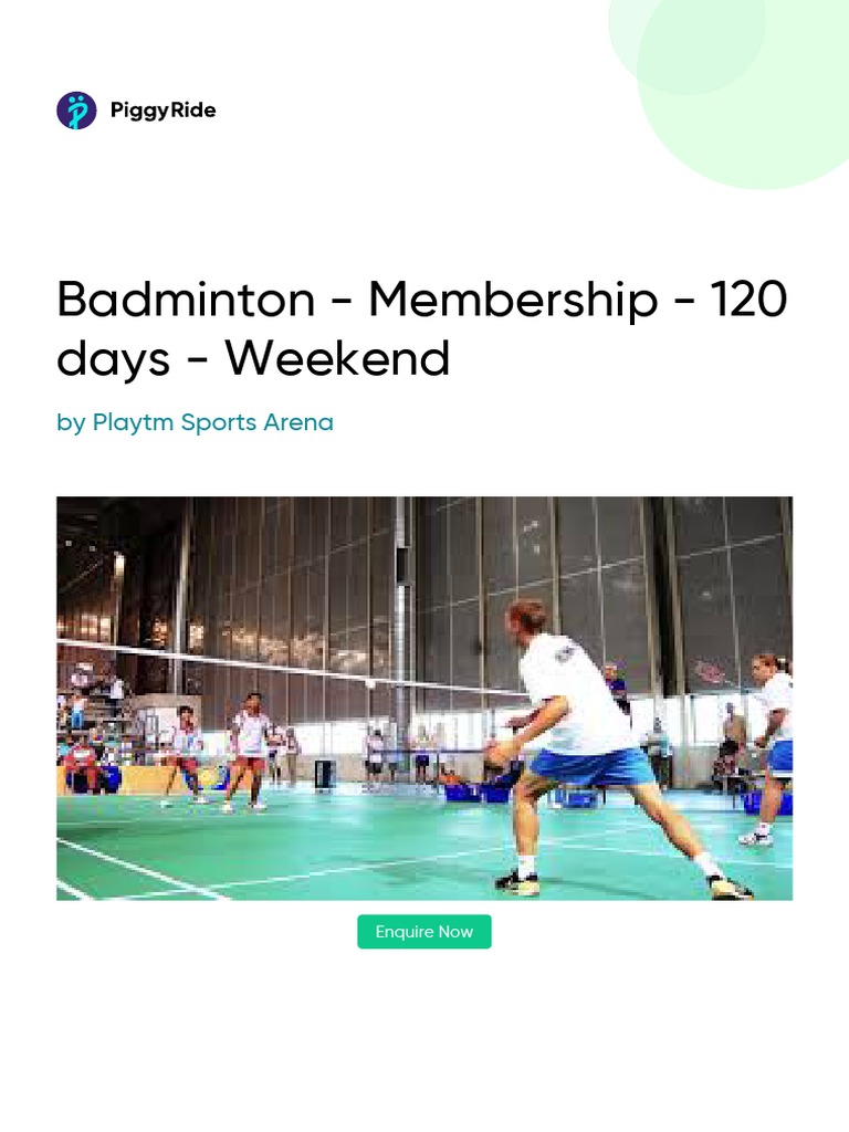 Weekend Badminton Membership at Playtm | PDF