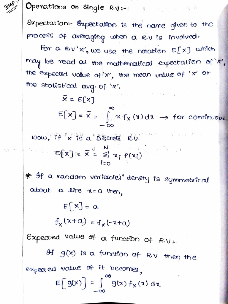 2-Operation On Random Variables | PDF