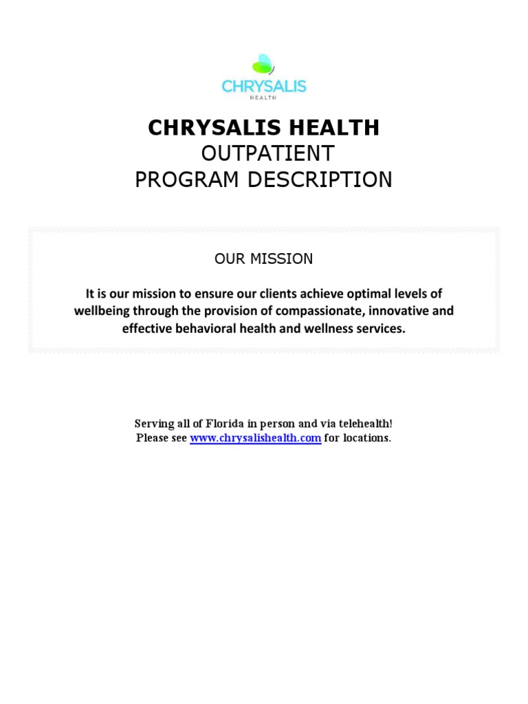 Program Description | PDF | Psychotherapy | Mental Health