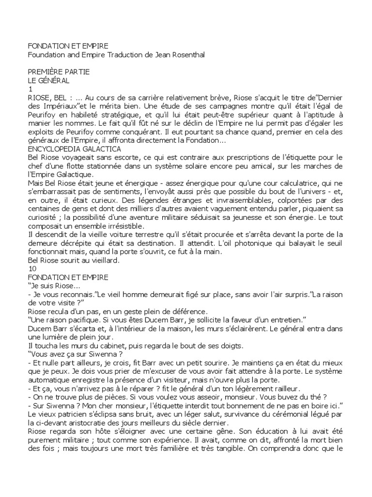 Bel Riose et la Fondation : Confrontation Galactique | PDF | Saint ...