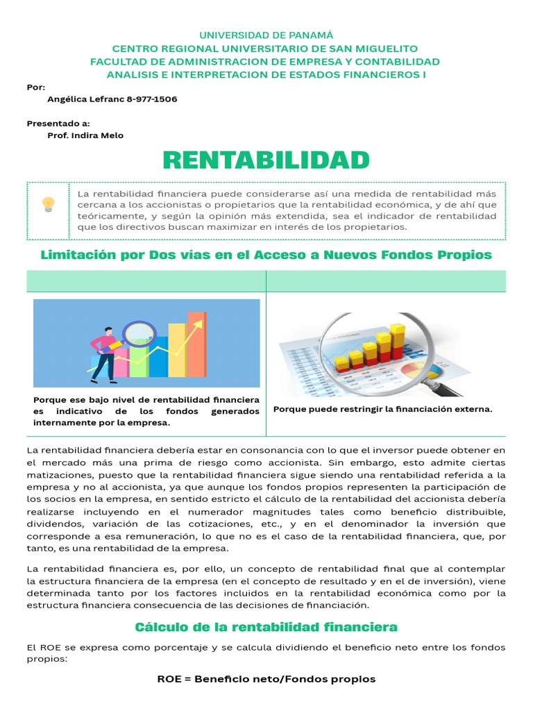 Rentabilidad Financiera | PDF | Rentabilidad sobre recursos propios | Economias