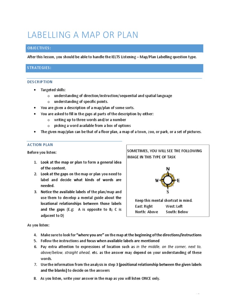 Week 10 Listening - Labelling A Map or A Plan | PDF | Learning | Mental ...