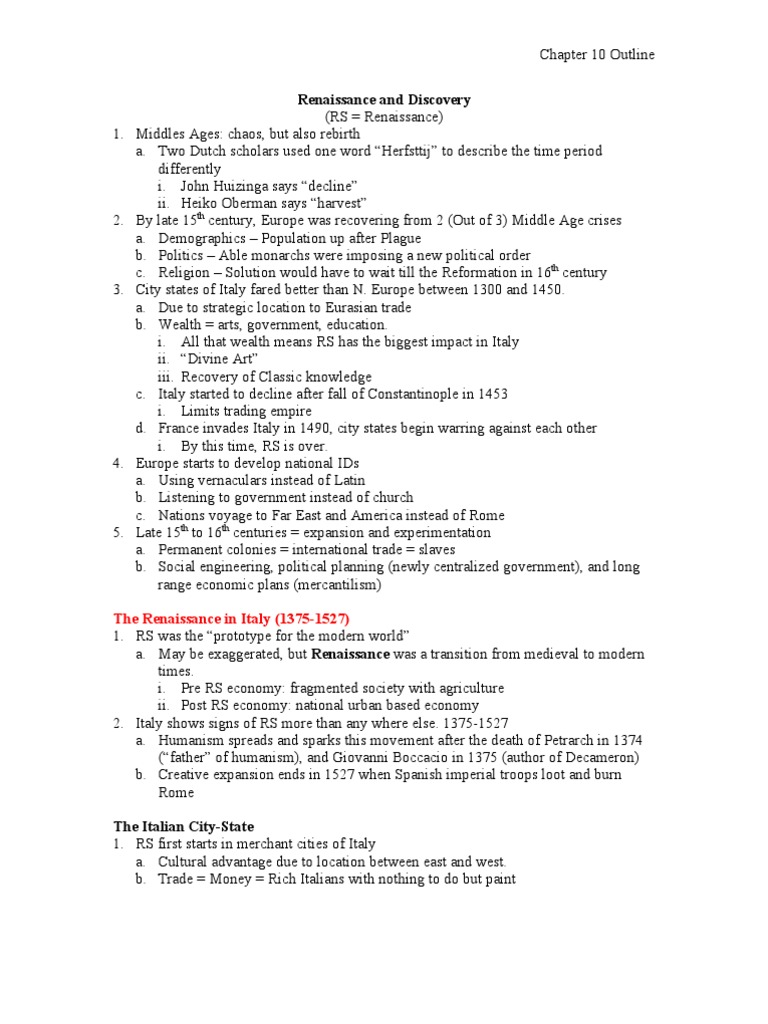 Chapter 10 Renaissance and Discovery | PDF | Conquistador | Renaissance
