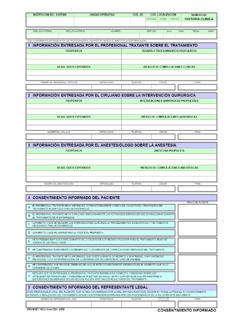 Form. 024 Autorizaciones y Consentimiento Informado | PDF