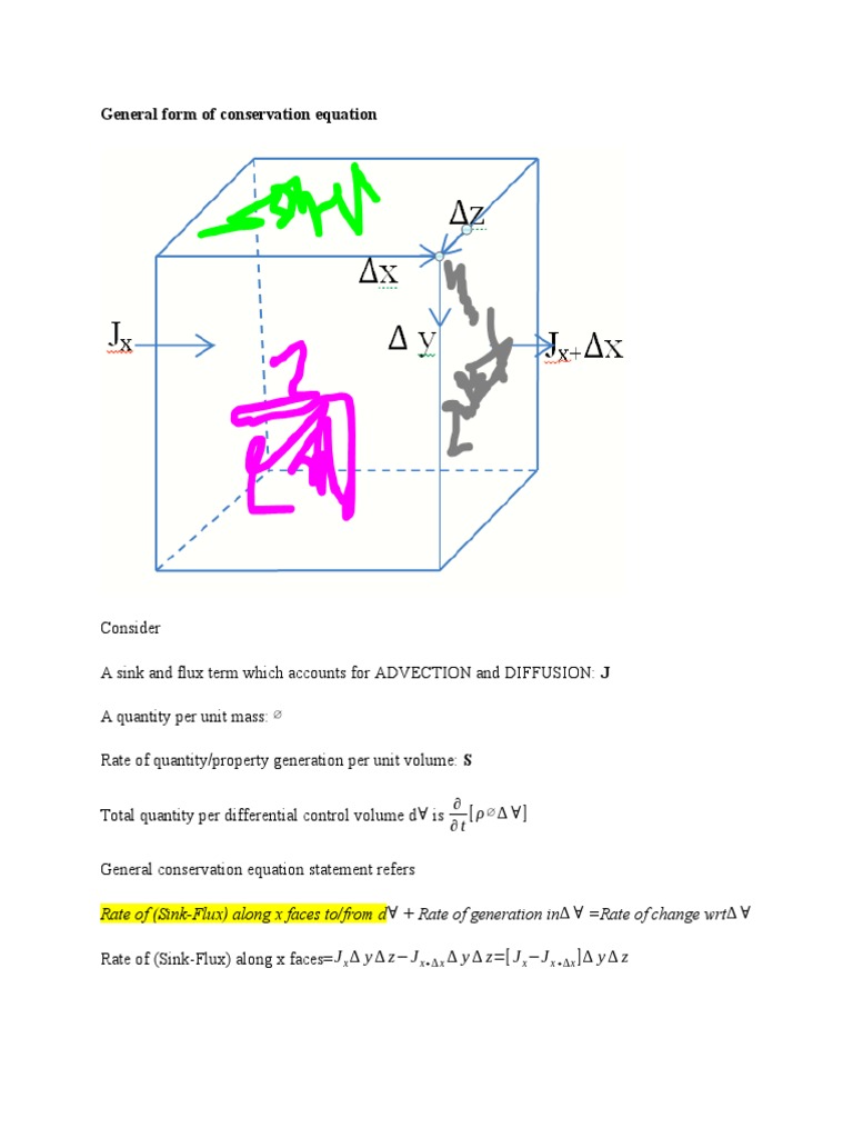 General Form of Conservation Equation | PDF | Diffusion | Equations