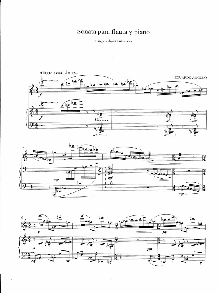 SONATA FL Y PNO EDUARDO ANGULO (Partitura) | PDF | Formas musicales ...