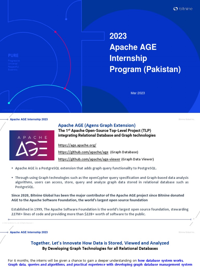 Bitnine Apache AGE 2023 Internship Program Pakistan | PDF