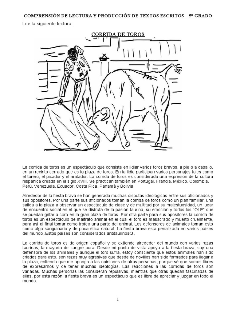 Comprension Lectora para 5to | PDF
