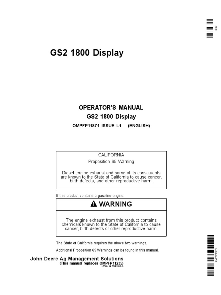 GS2 1800 Display: Warning | PDF
