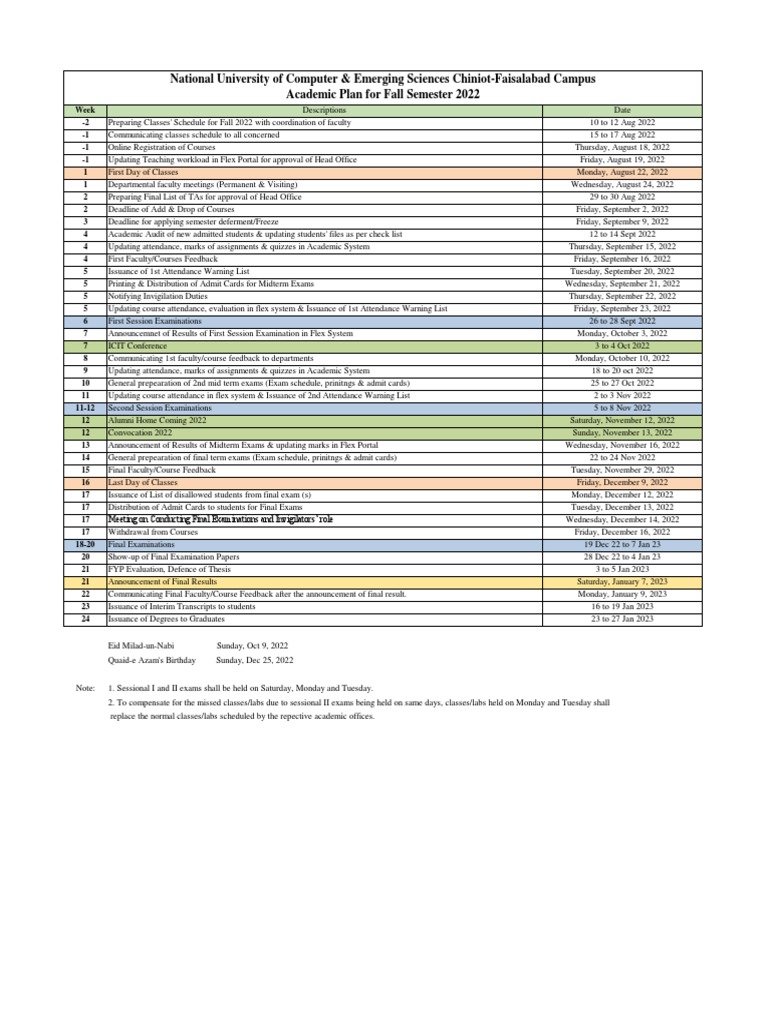 Fall Semester 2022 Academic Calendar | PDF | Academic Term | Final ...
